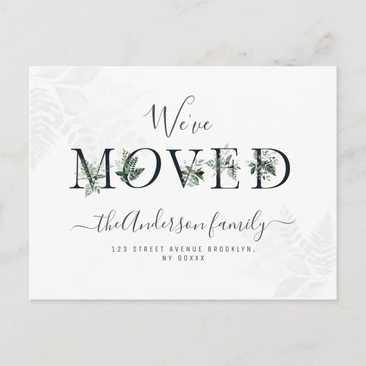 Trendy lettering New Home Moving announcement Postcard | Zazzle