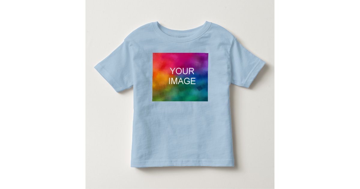 Trendy Light Blue Color Template Add Image Logo Toddler T-shirt | Zazzle