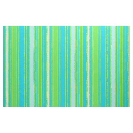 Lime Green Aqua Turquoise Blue Stripes Pattern Fabric | Zazzle.com