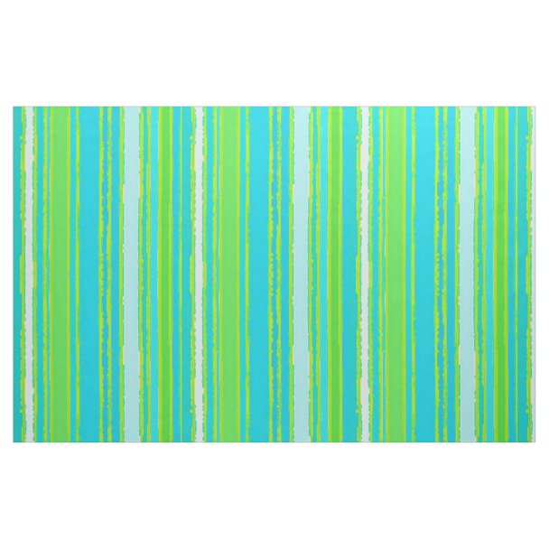 Lime Green Aqua Turquoise Blue Stripes Pattern Fabric | Zazzle.com