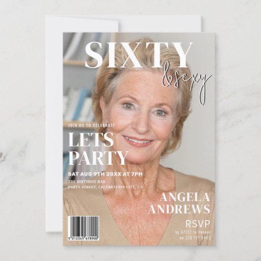 Trendy Magazine Cover | 60th Birthday Party Invitation | Zazzle