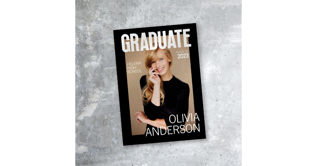 trendy magazine cover graduation announcement | Zazzle