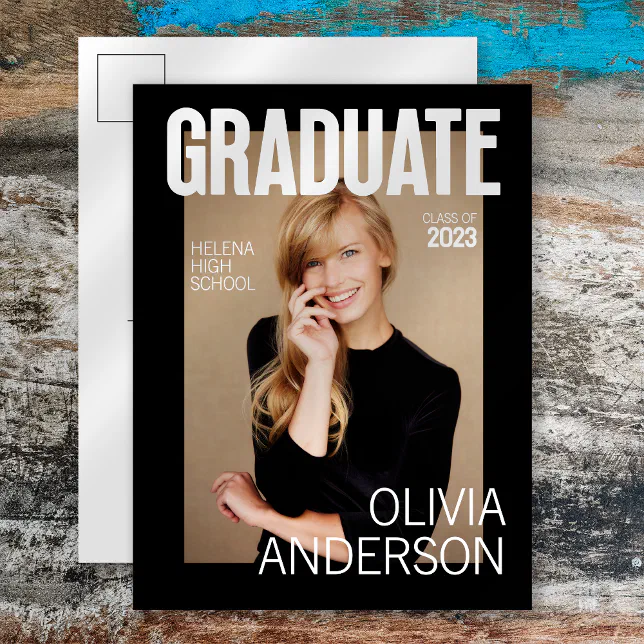 Trendy Magazine Cover Graduation Announcement | Zazzle