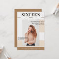 Trendy Magazine Cover Photo Sweet 16 Birthday Invitation | Zazzle