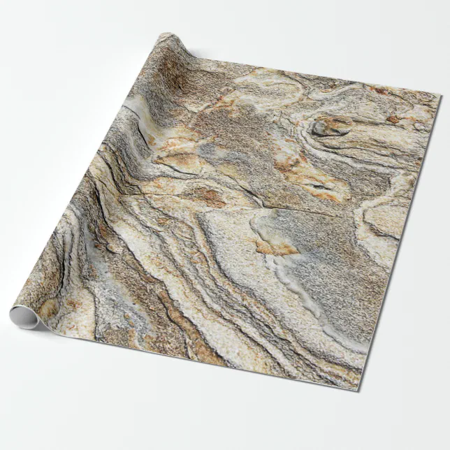 Trendy Marble Granite Stone Texture Wrapping Paper | Zazzle