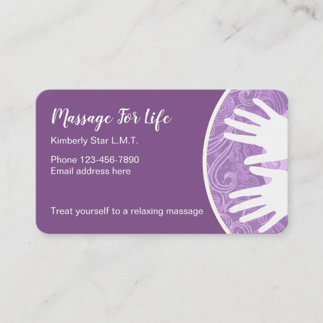 Trendy Massage Therapist Business Card | Zazzle
