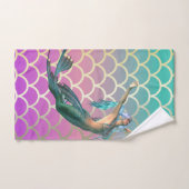 Trendy Mermaid On Mermaid Tail Scales Bath Towel Set | Zazzle