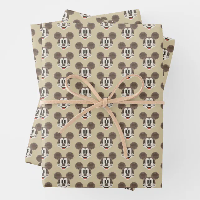 Trendy Mickey | Stylized Stripes Retro Head Wrapping Paper Sheets | Zazzle