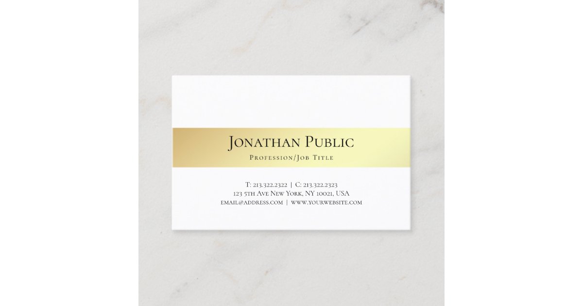 Trendy Minimalist Creative Design Modern Gold Look Business Card | Zazzle