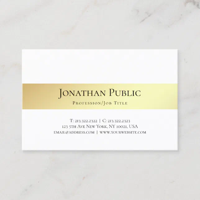 Trendy Minimalist Creative Design Modern Gold Look Business Card | Zazzle