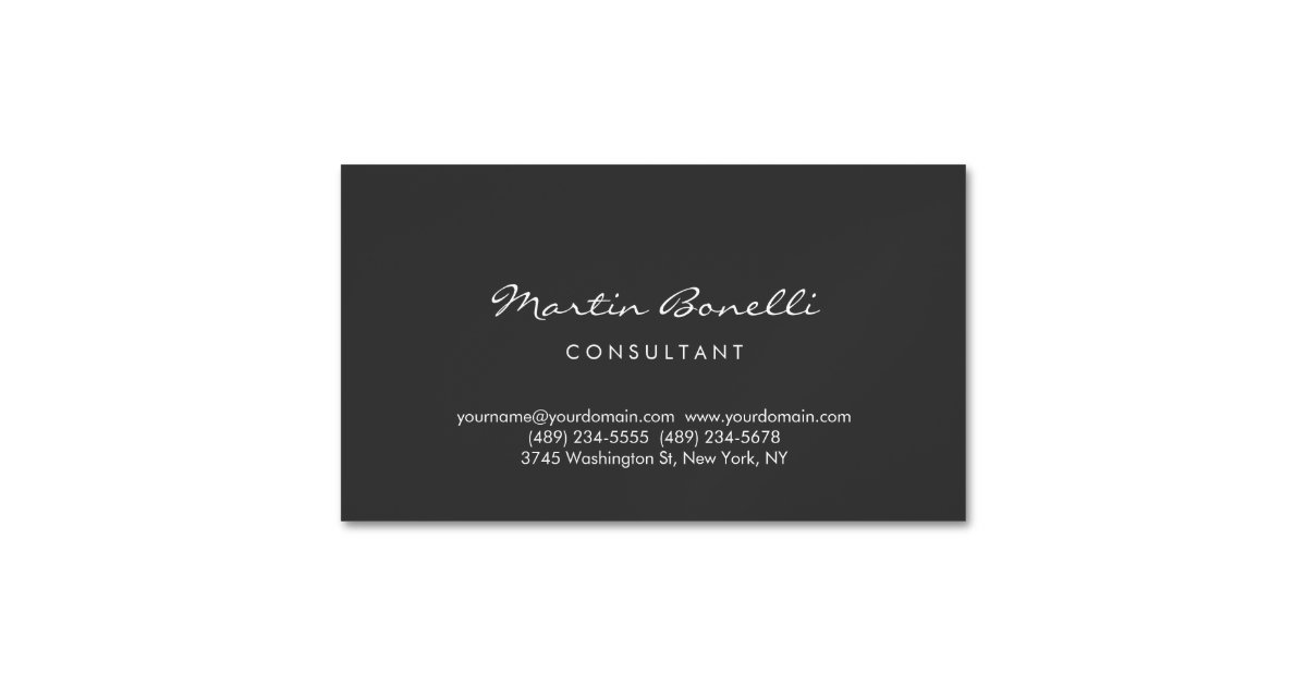 Trendy Minimalist Grey Color Business Card | Zazzle