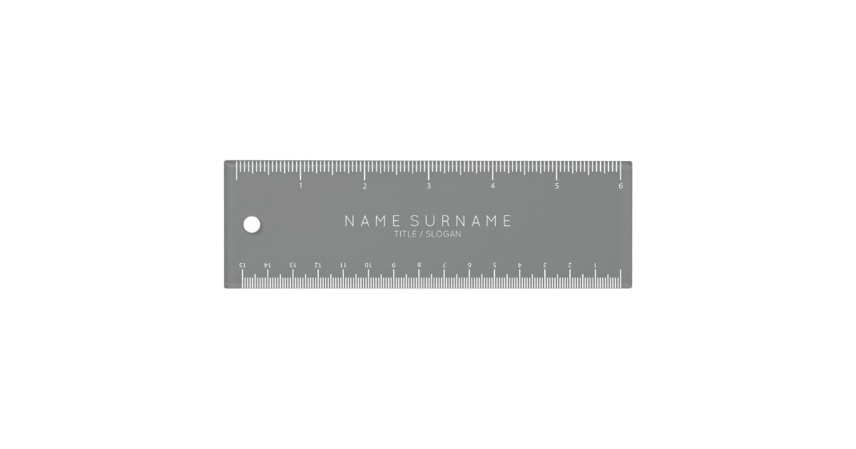 Trendy Minimalist Minimalist 6 inch Grey Ruler | Zazzle