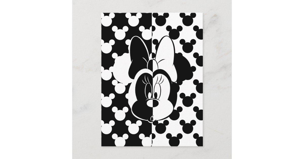 Trendy Minnie | Black & White Modern Postcard | Zazzle