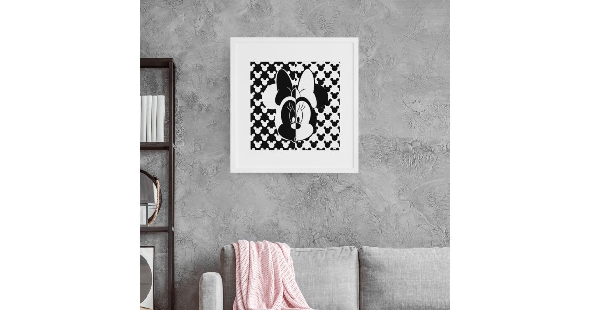 Trendy Minnie | Black & White Modern Poster | Zazzle