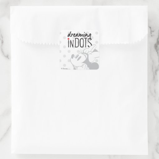 Trendy Minnie | Dreaming In Dots Square Sticker | Zazzle