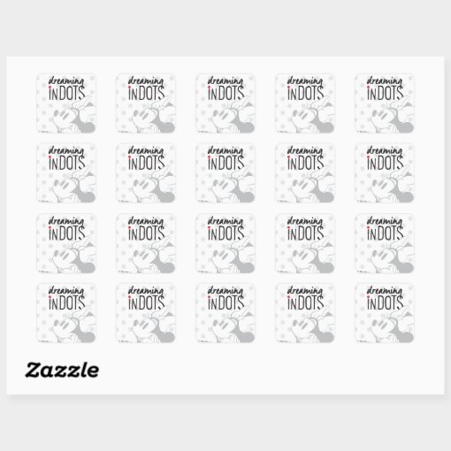 Trendy Minnie | Dreaming In Dots Square Sticker | Zazzle