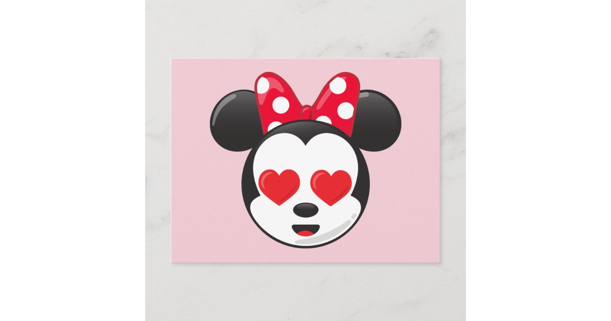 Trendy Minnie | In Love Emoji Postcard | Zazzle