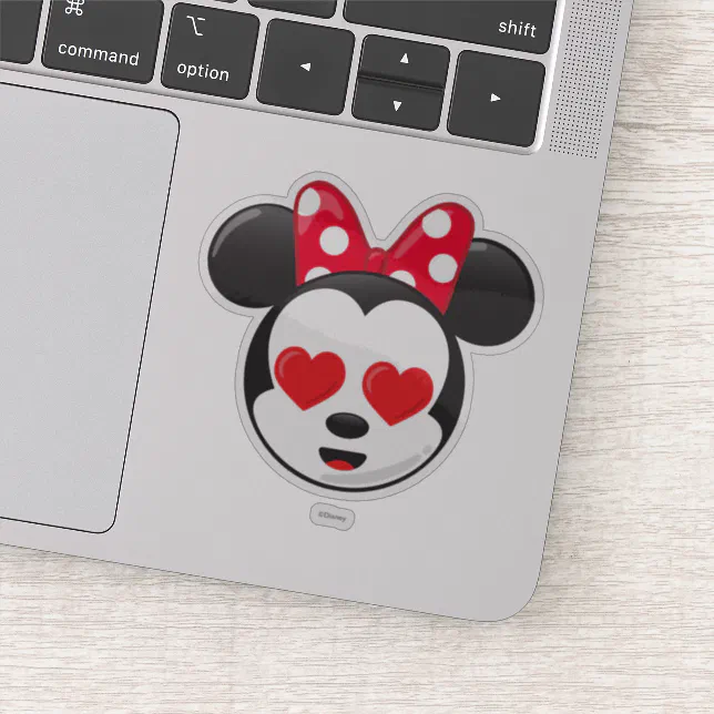 Trendy Minnie | In Love Emoji Sticker | Zazzle