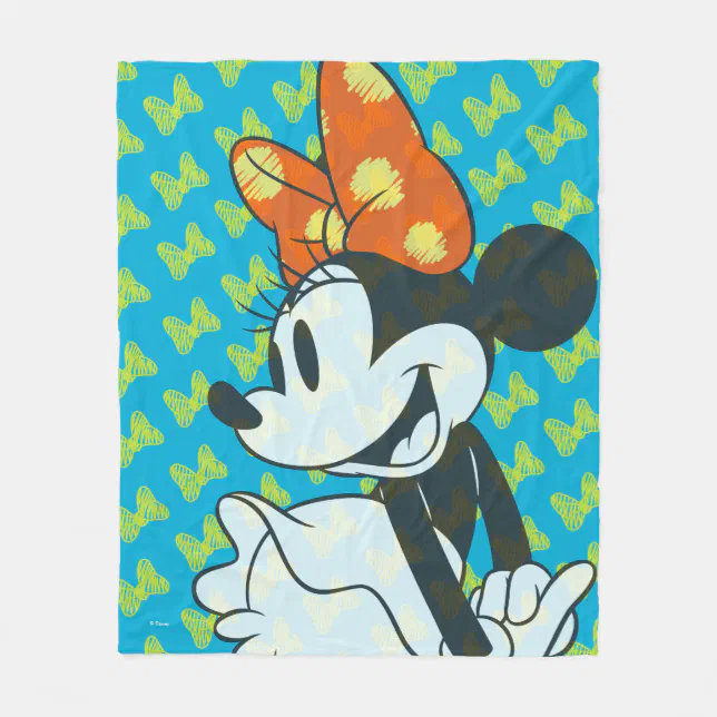Trendy Minnie | Shy Pose Fleece Blanket | Zazzle