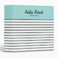 Trendy Mint Black White Stripes School Binder | Zazzle