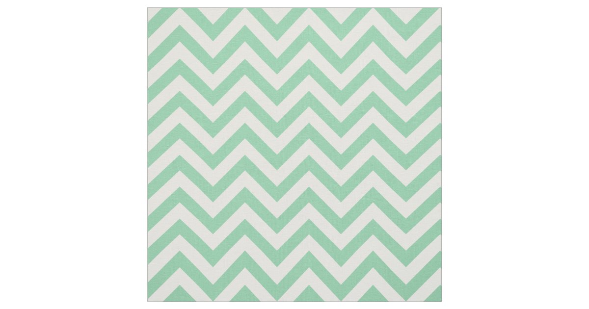 Trendy Mint Green Chevron Pattern Fabric | Zazzle