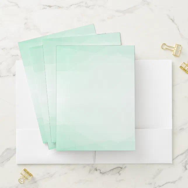 Trendy Mint Green Elegant Modern Template Pastel Pocket Folder | Zazzle