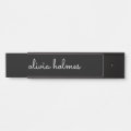 Trendy Modern Black Script Name Nameplate Sign | Zazzle