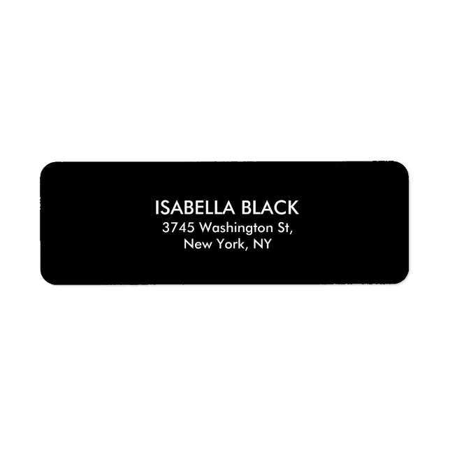 Trendy Modern Black Simple Plain Elegant Label | Zazzle
