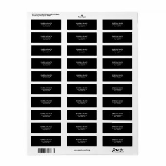 Trendy Modern Black Simple Plain Elegant Label | Zazzle