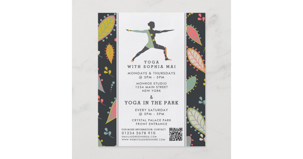 Trendy Modern Boho Yoga Class Advertising Flyer | Zazzle