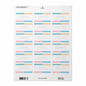 Trendy Modern Colorful Design Template Address Label | Zazzle