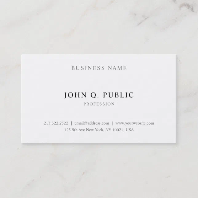 Trendy Modern Elegant Minimalist Professional Chic Business Card | Zazzle