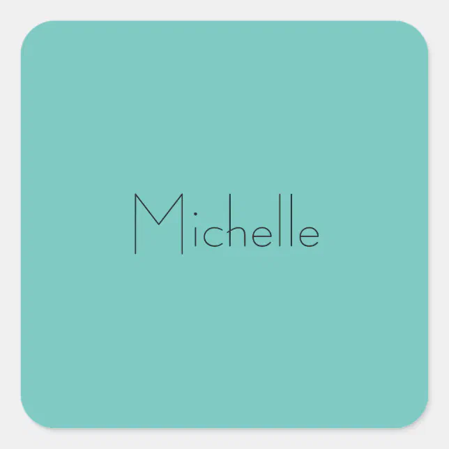 Trendy Modern Elegant Simple Blue White Square Sticker | Zazzle