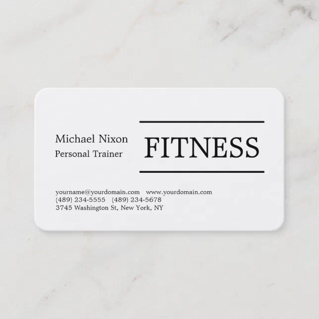 Trendy Modern Fitness Sport Professional Trainer Business Card | Zazzle