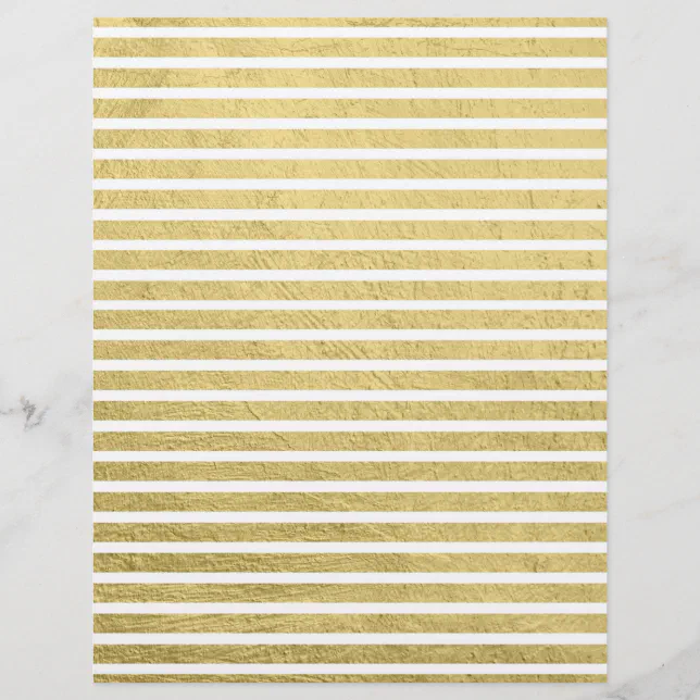 Trendy Modern Gold Stripes Glam Scrapbook Paper | Zazzle