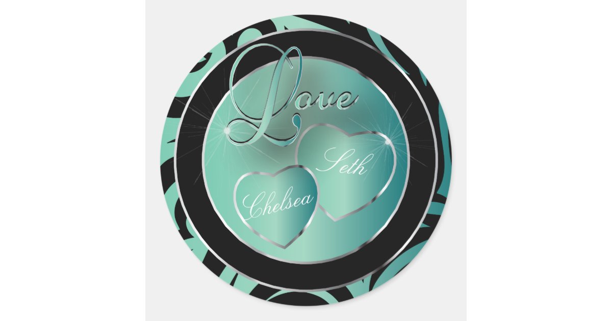 Trendy Modern Love | Personalize Classic Round Sticker | Zazzle