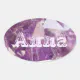 Trendy Modern Mauve Purple Amethyst Name Template Oval Sticker | Zazzle