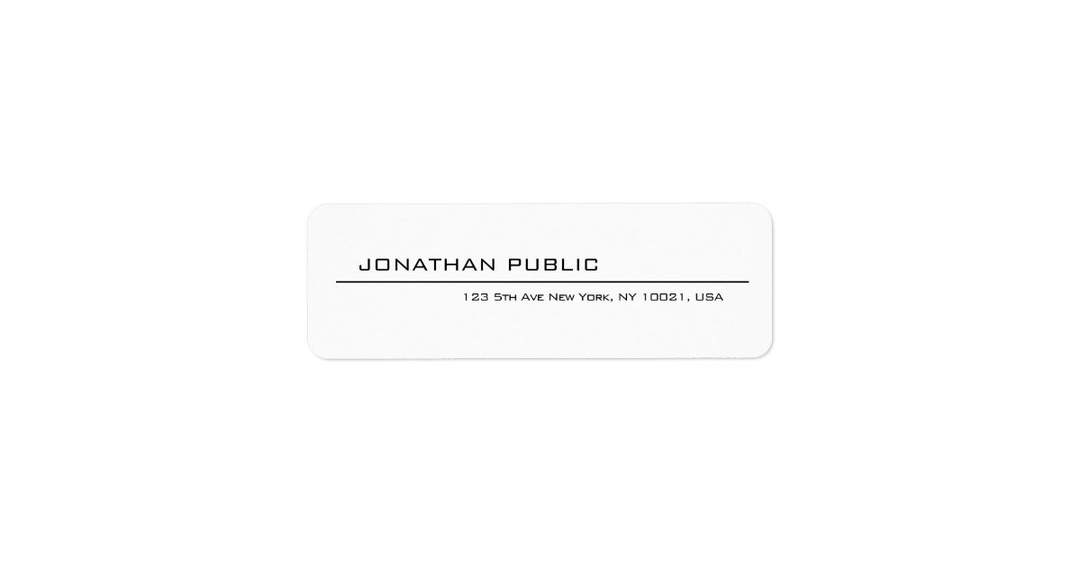 Trendy Modern Minimalist Elegant Return Address Label | Zazzle