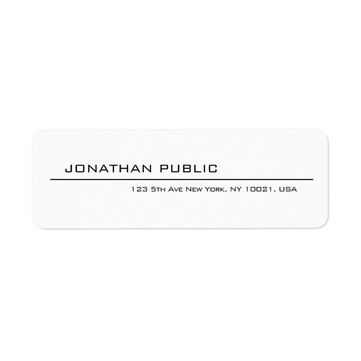 Trendy Modern Minimalist Elegant Return Address Label | Zazzle