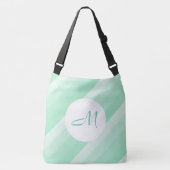 Trendy Modern Monogram Mint Green Striped Crossbody Bag | Zazzle