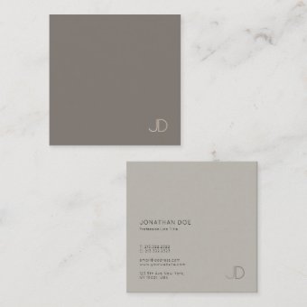 Trendy Modern Monogram Simple Template Elegant Square Business Card ...