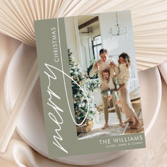 Trendy Modern Photo Christmas Holiday Card | Zazzle