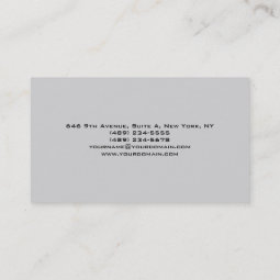 Trendy Modern Plain Simple Light Grey Professional Business Card | Zazzle
