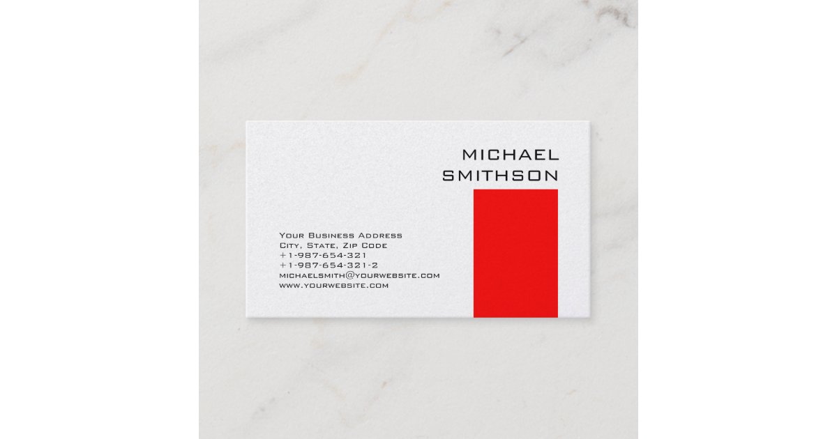 Trendy Modern Red Stripe Business Card | Zazzle