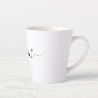 Trendy Modern Script Typography Name Latte Mug | Zazzle