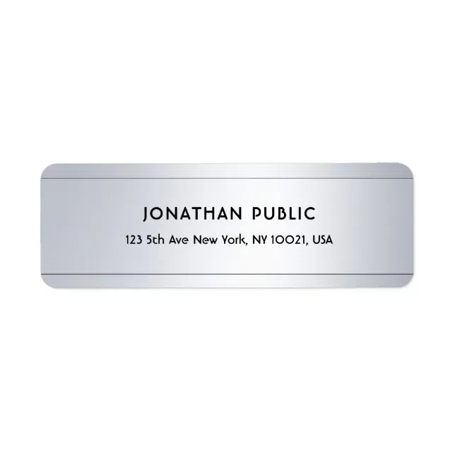 Trendy Modern Silver Aesthetic Template Elegant Label | Zazzle