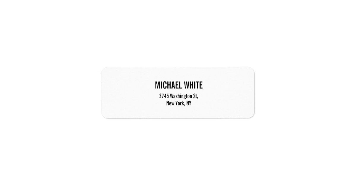 Trendy Modern White Simple Plain Elegant Label | Zazzle