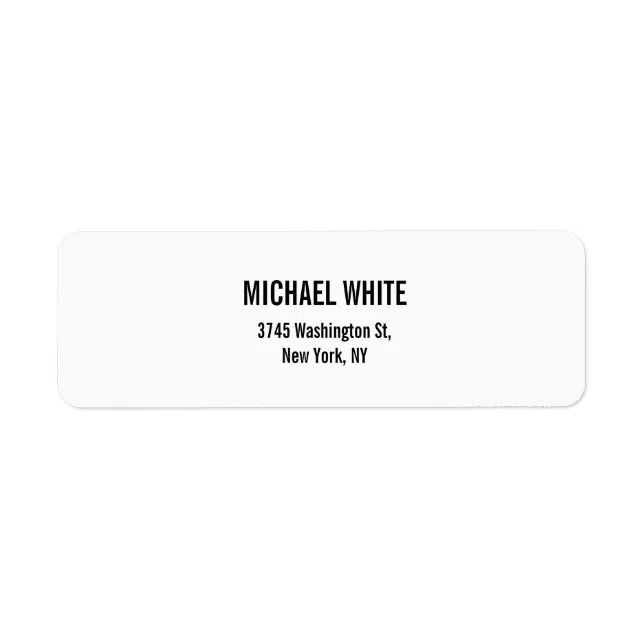 Trendy Modern White Simple Plain Elegant Label | Zazzle