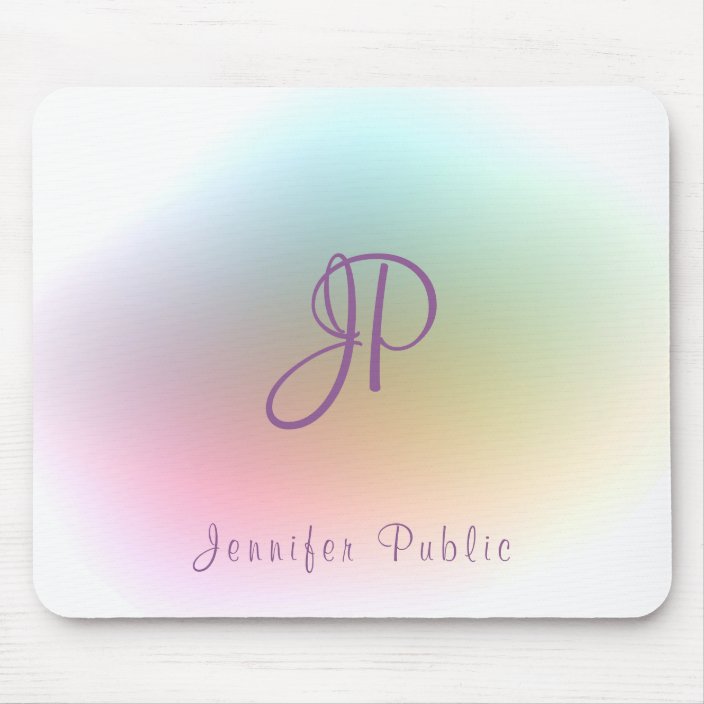 Trendy Monogram Handwritten Text Colorful Template Mouse Pad | Zazzle.com