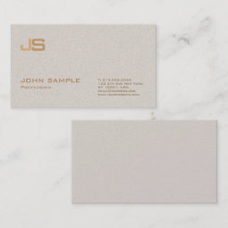 Trendy Monogram Professional Premium Pearl Finish Business Card | Zazzle